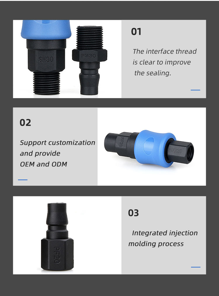 Desto Pneumatic Fittings: Plastic Steel Pneumatic Self-locking Quick ...