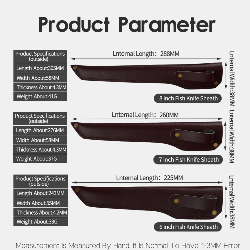 Knife Edge Guards Case Boning Fillet Salmon Petty Knife Leather Covers ...