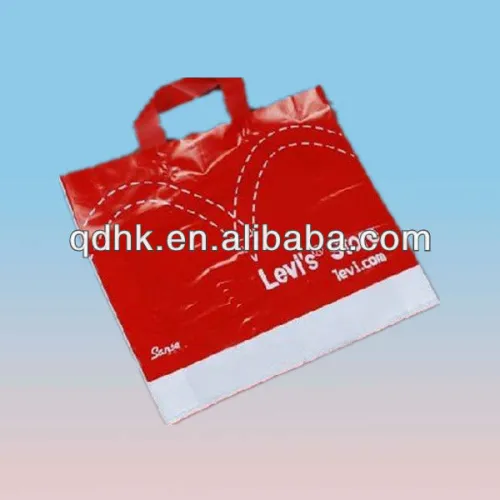 Custom Loop Handle Plastic Packaging Carrier Bag, High Quality Custom ...