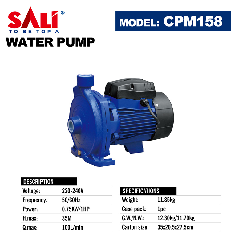 Sali Cpm158 750w 원심 워터 펌프, Bossgoo.com의 고품질 Sali Cpm158 750w 원심 워터 펌프