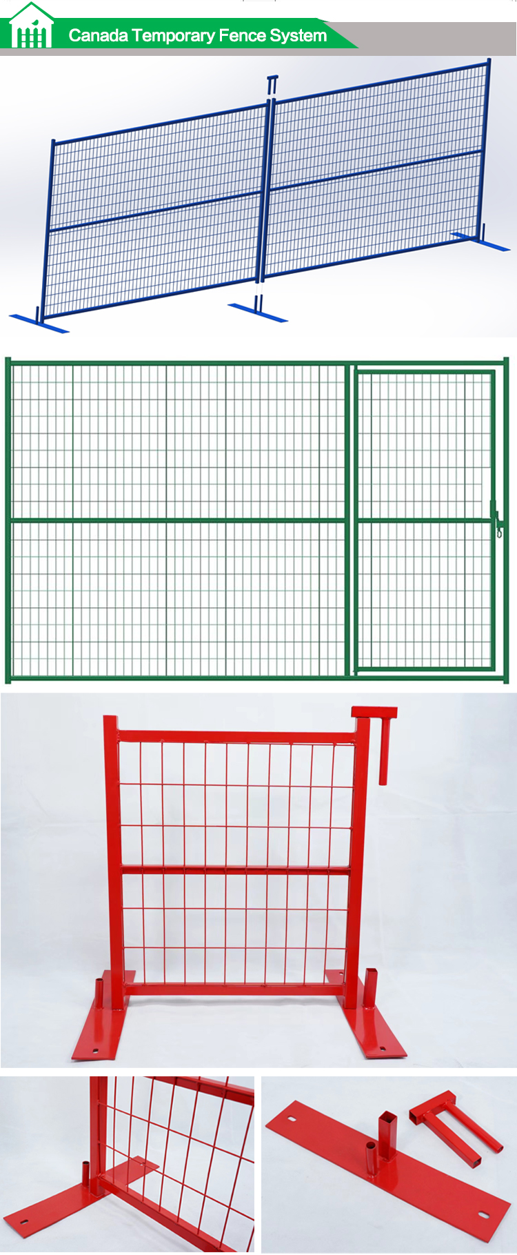 Portable Retractable Yellow Powder Coated Temporary Fence 6ft X 10ft ...