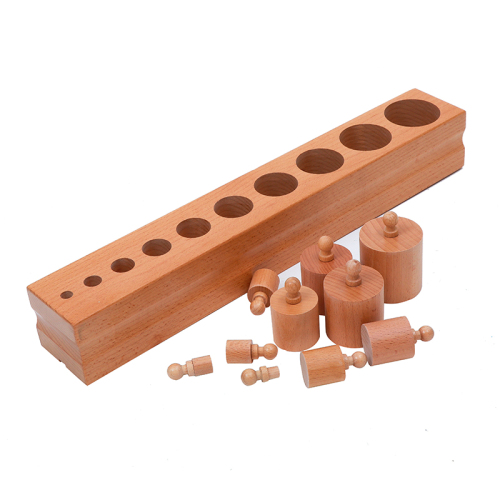 Baby Toy Montessori Cylinder Blocks Sensorial Preschool Training Early ...