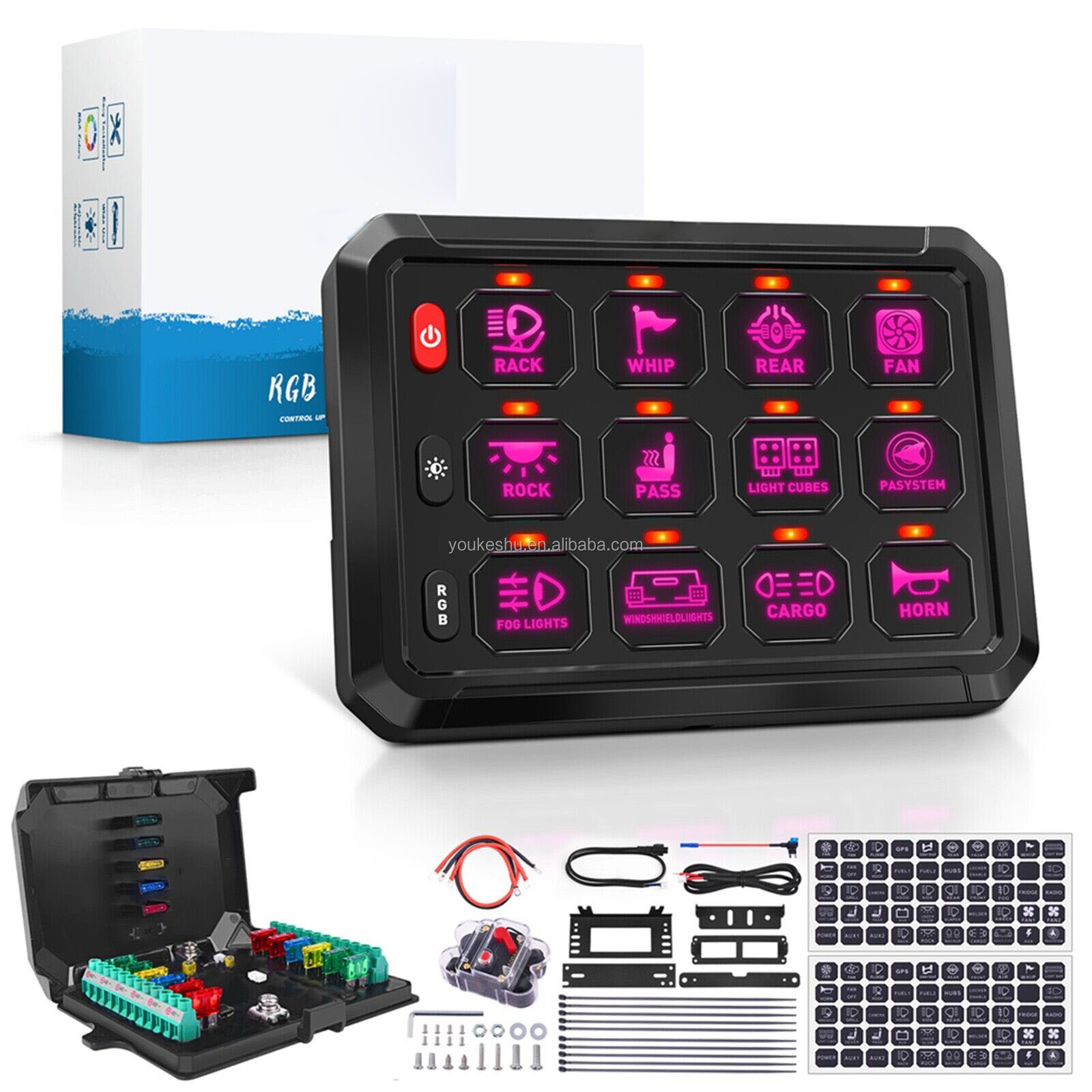 12 Gang Switch Panel: Multifunction Switch Pod With Strobe Circuit ...