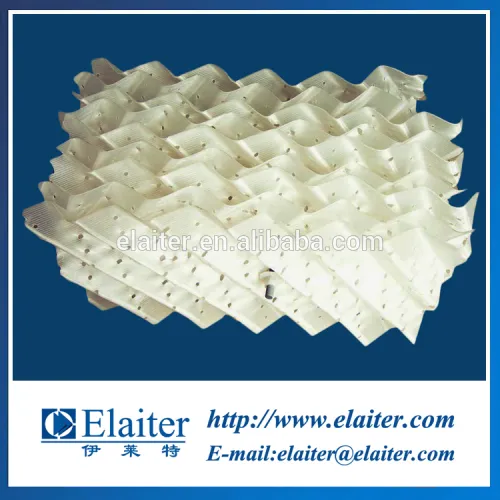 Plastic Structured Packing: Perforated Corrugated Plate Packing & Gauze Corrugated Packing, High ...