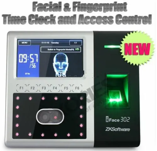 Facial & Fingerprint Time Clock And Access Control System +tcp/ip+ Dual ...