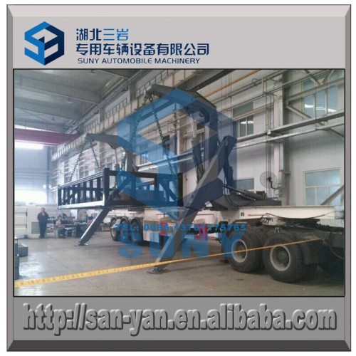 Iso 40ft Container Side Crane Lifted Loading Container 3 Axle Trailer ...