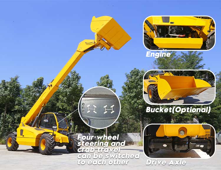 Telescopic Forklift Fork Loader Telehandler คุณภาพสูง Telescopic ...