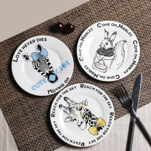 6 Inch Animal Ceramic Dinner Dish Porcelain Dinner Plates, High Quality ...