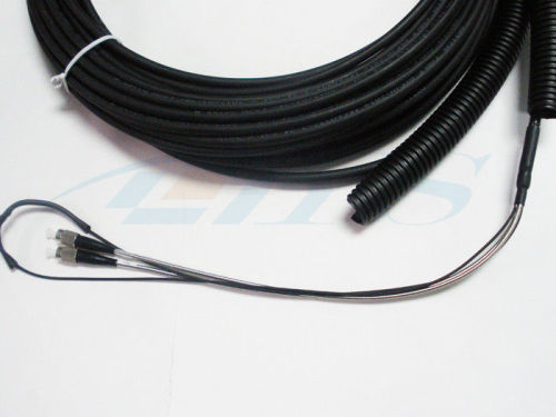 Pulling Eye Pre-terminated Optical Fiber Patch Cord , Multimode Fiber ...