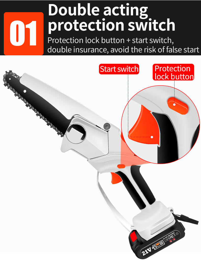 6 Inch Mini Cordless Chainsaw Christmas Cordless Handheld Chainsaw For ...