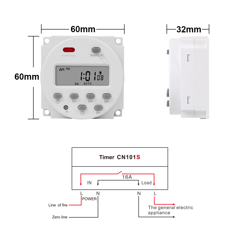 Cn101s Digital Electric Gate Timer Switch: 24v, 1-second Interval ...