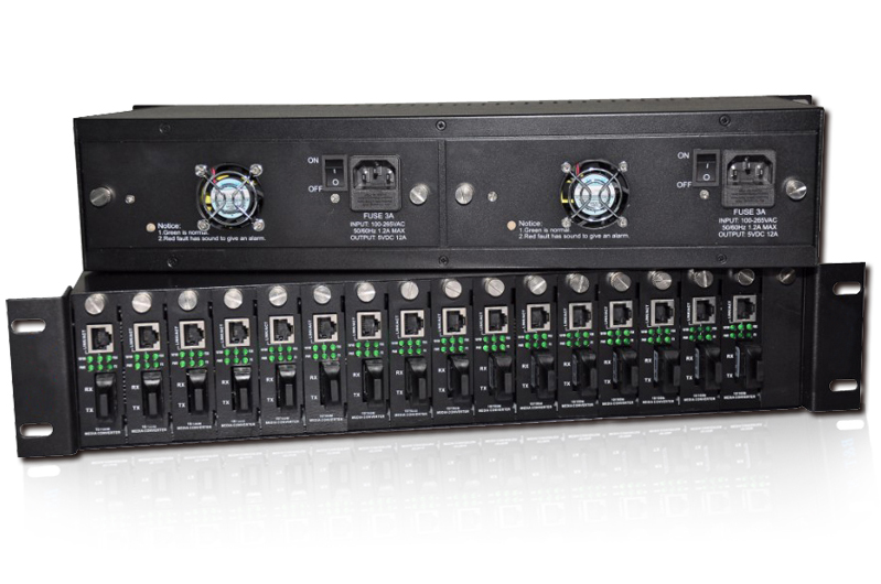 14 Slot 19 Inch Rack Mount Fiber Media Converter - 2u Chassis With ...