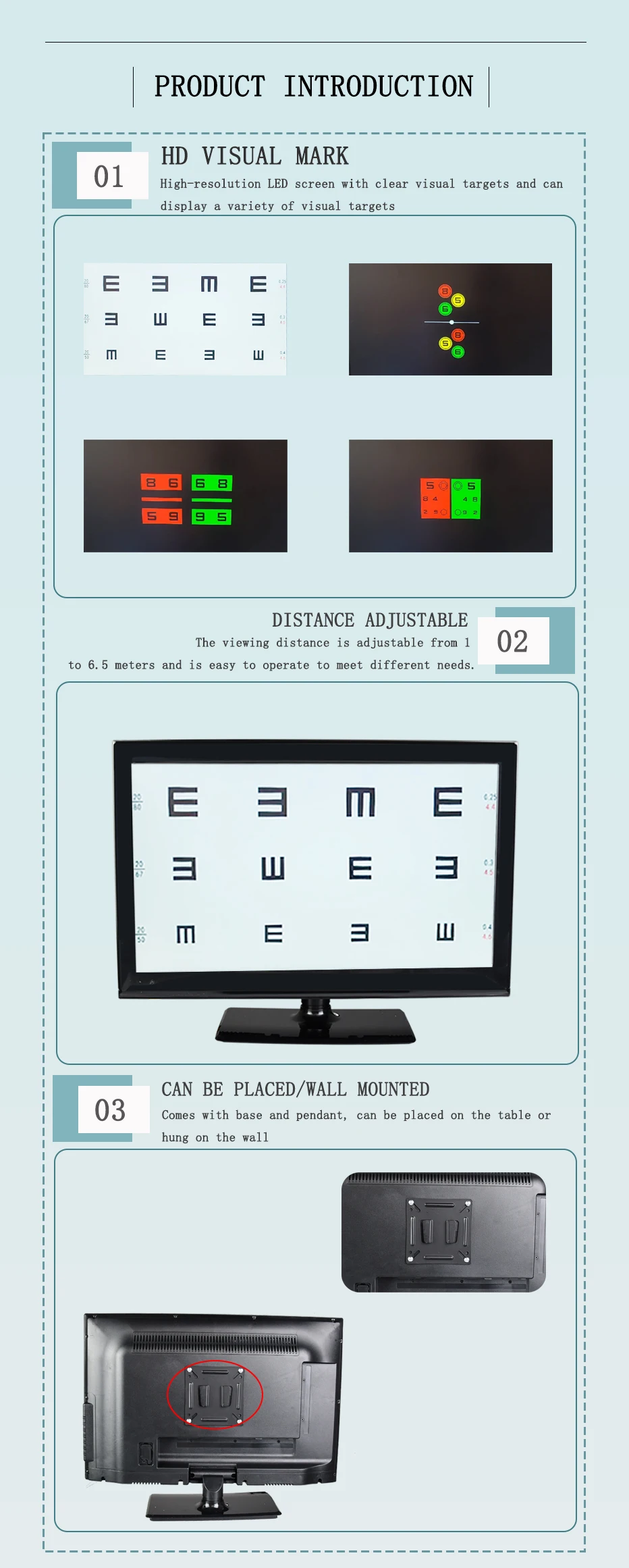 Lcd Eye Vision Testing Chart For Led Vision Chart Monitor Vc-2, High ...