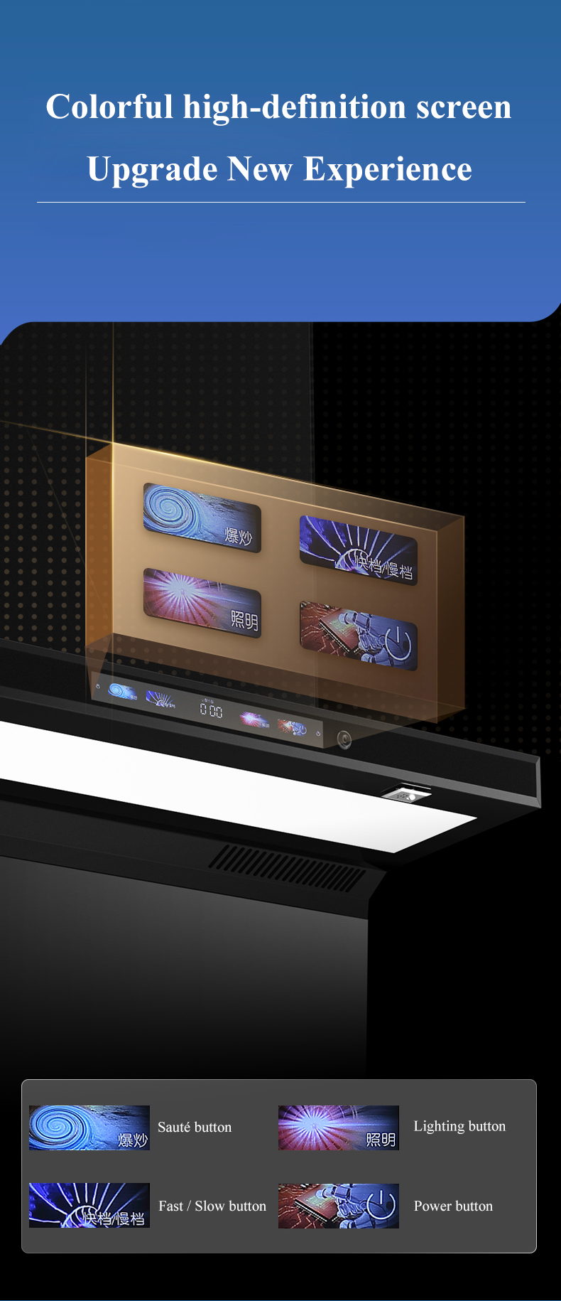 7-shape 900mm Smart Smoke Extractor Range Hood For Kitchens, High ...