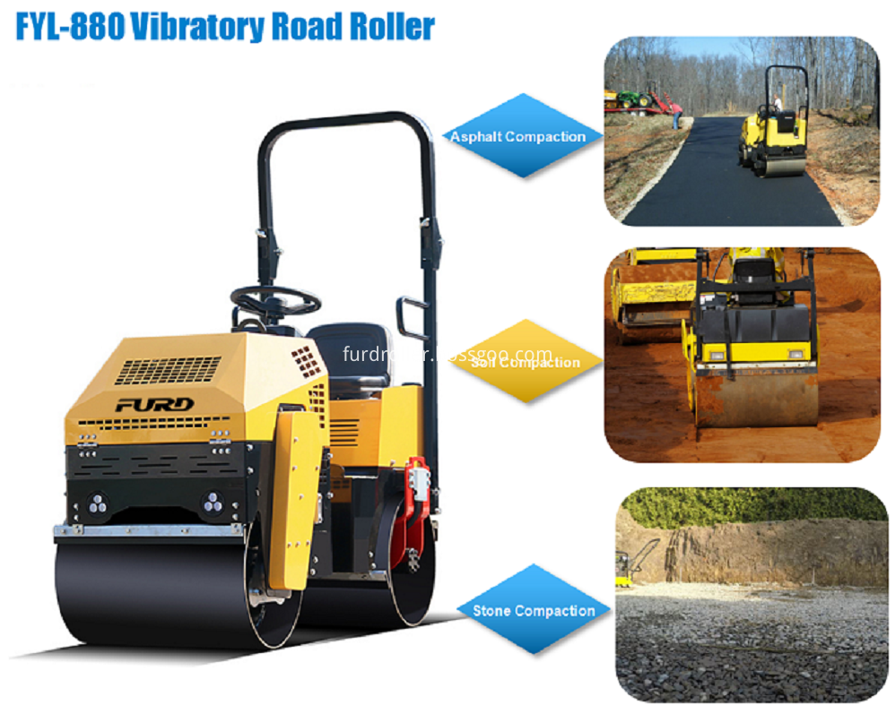 1 Ton Mini Compactor Vibratory Asphalt Roller, High Quality 1 Ton Mini ...