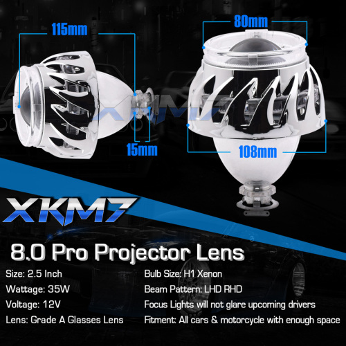 Dual Turbine Angel Eyes Bi-xenon Lens H4 H7 Headlight Lenses H1 Hid Xenon Projector Led Halo Kit ...