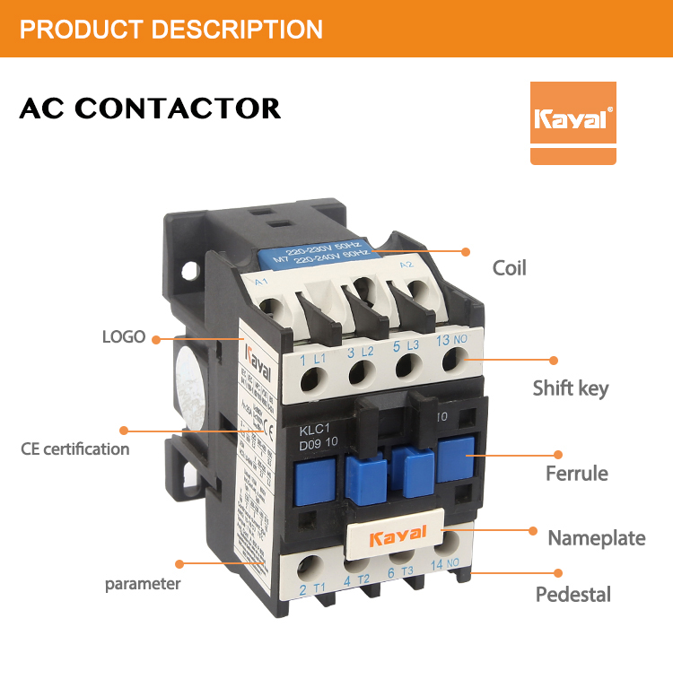 Kayal 100a 3 Phase Contactor - 3 Pole, 18a-100a Ac Contactor, High ...