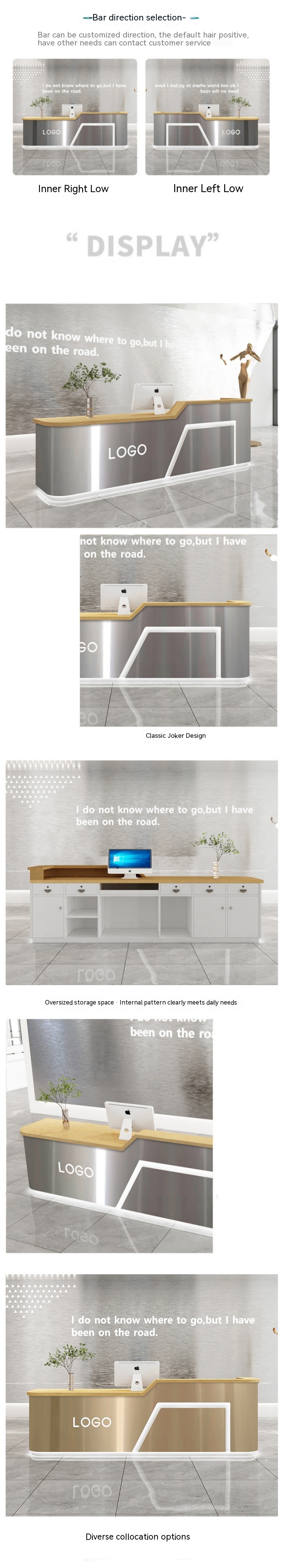 Stainless Steel Reception Desk For Salons, Stores, And Hotels, High ...