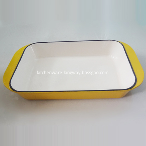 Yellow Enamel Cast Iron Rectangular Baking Dish, Bossgoo.com의 고품질 ...