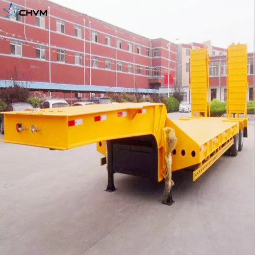 2 Axle 40t Gooseneck Low Bed Semi Trailer, High Quality 2 Axle 40t ...
