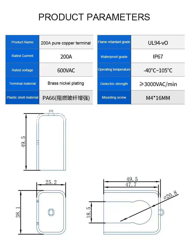 High Current Terminal Block - 120a 200a 300a Single Core Terminal ...