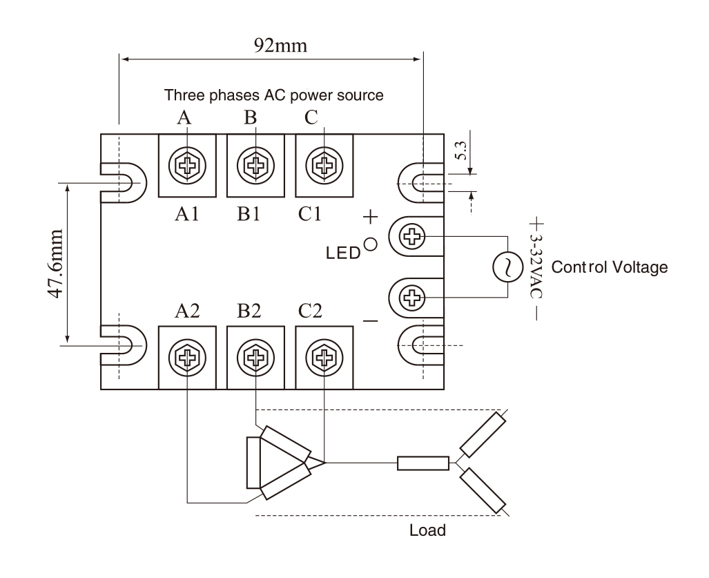 100a 480v 3 Phase Solid State Relay Ssr 3aa, High Quality 100a 480v 3 ...