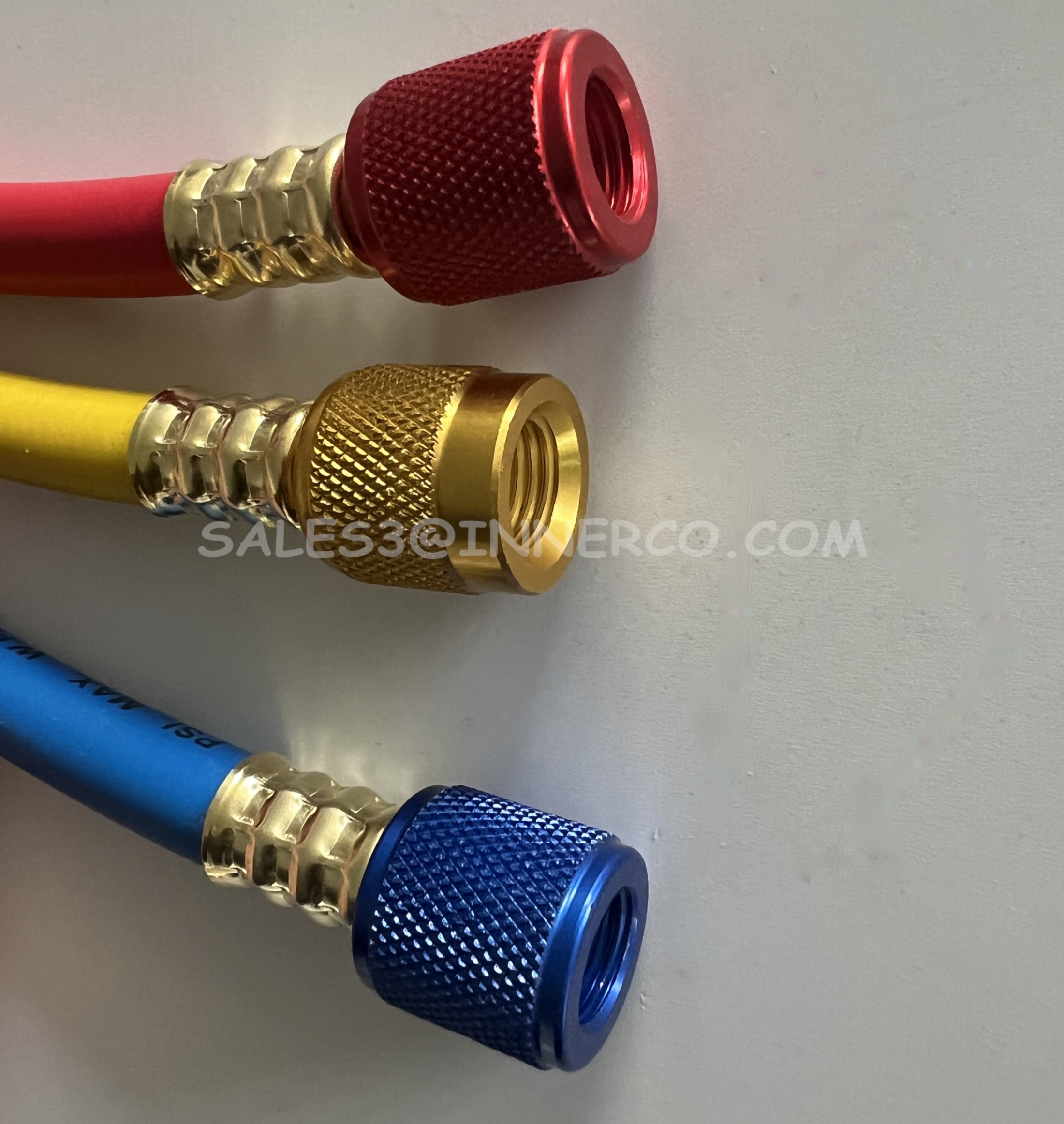 Refrigeration High Pressure Three Colors Fittings And Charging Hoses ...