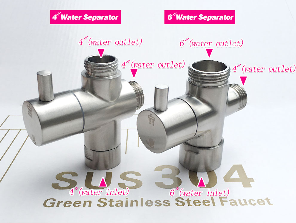 304 Stainless Steel Diverter Valve 3 Way Water Separator Shower Tee ...