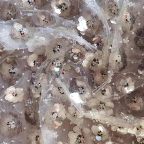 Sequin Emb Three-dimensional Flower Fabric, High Quality Sequin Emb ...