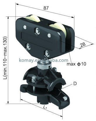 Komay Wire Rope Single Wheel Trolley Festoon System, High Quality Komay ...