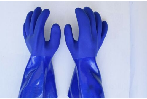Pvc Coated Gloves With Blue Colour, High Quality Pvc Coated Gloves With ...