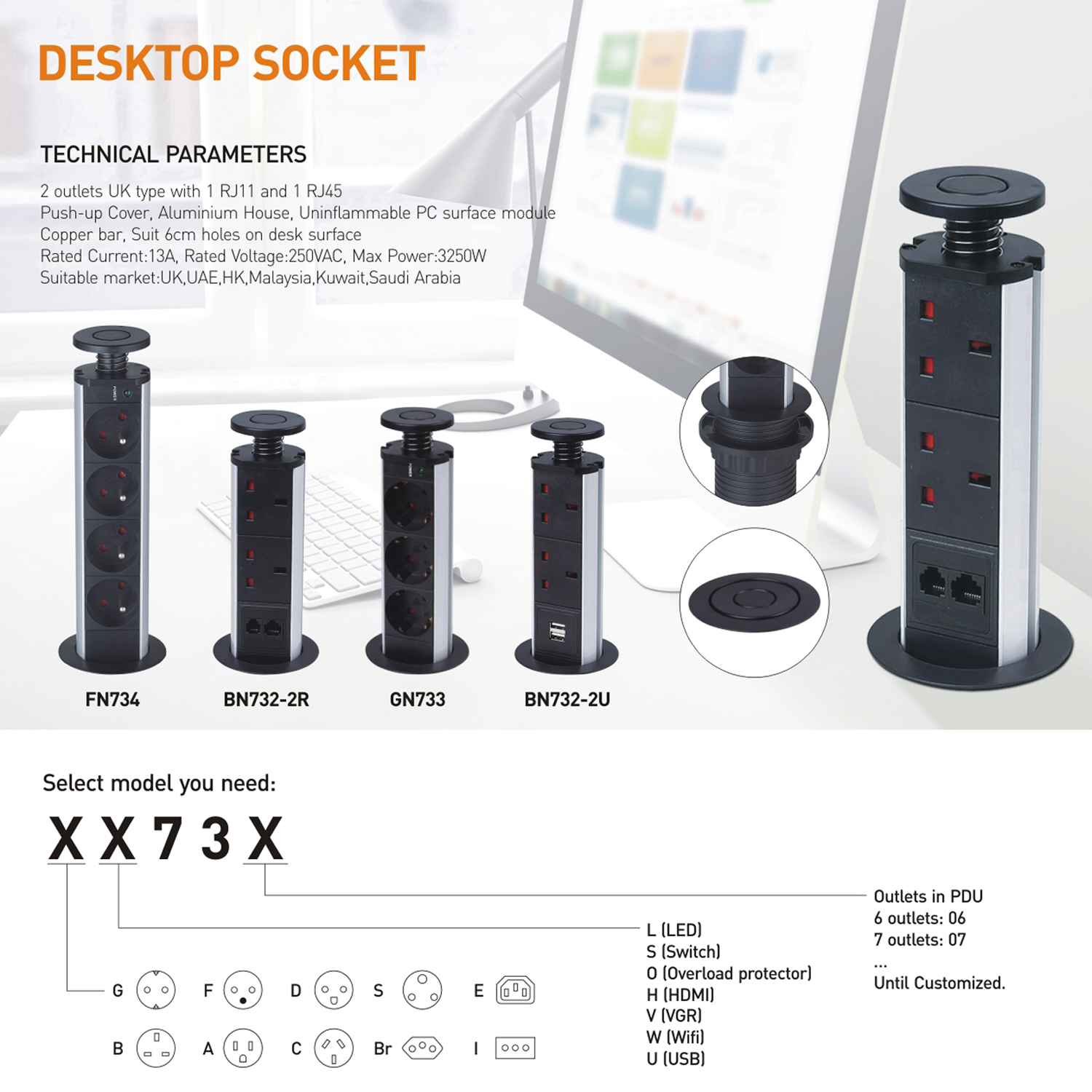 French-style Pop-up Desktop Socket With Usb Charger: Your All-in-one ...