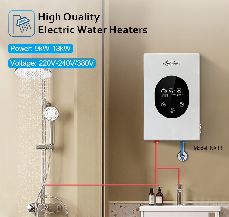 9kw Electric Multipoint Tankless Water Heater With Led Display Screen ...
