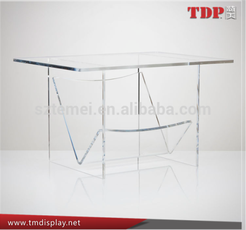 Modern Clear Acrylic Coffee Table With Magazine Rack, High Quality ...
