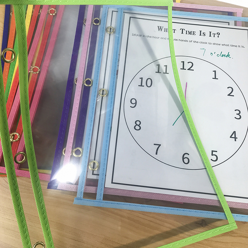 Pocket Pro Pvc 3 Rings Dry Erase Pockets - Reusable Clear Plastic ...