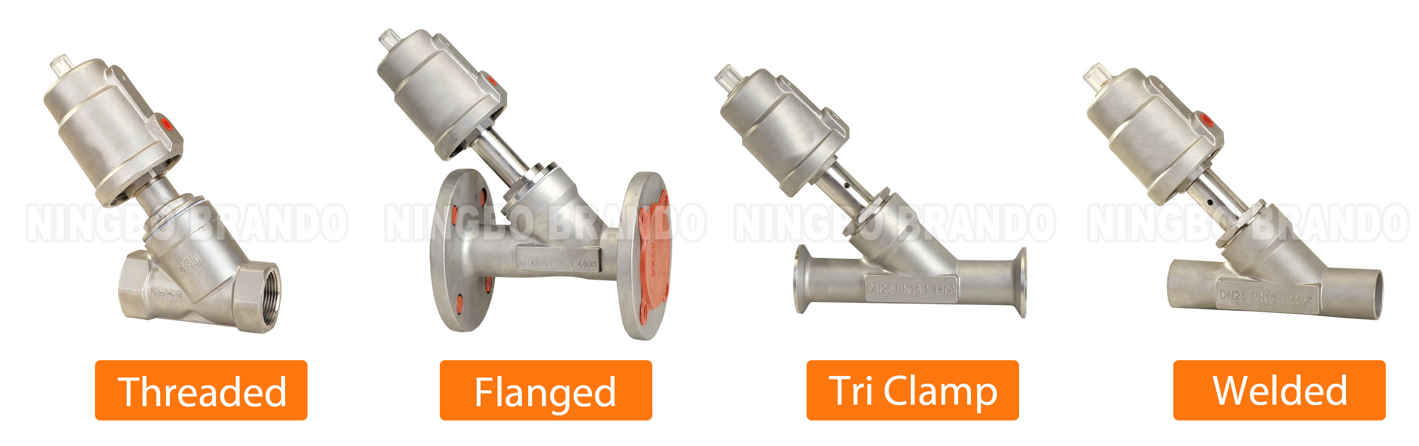 Stainless Steel Pneumatic Threaded Angle Seat Valve 1'' DN25 China ...