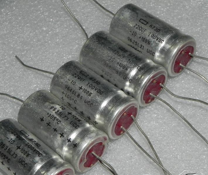 Original Imported Capacitor Electronic Red Head 673d Series 100v220uf ...