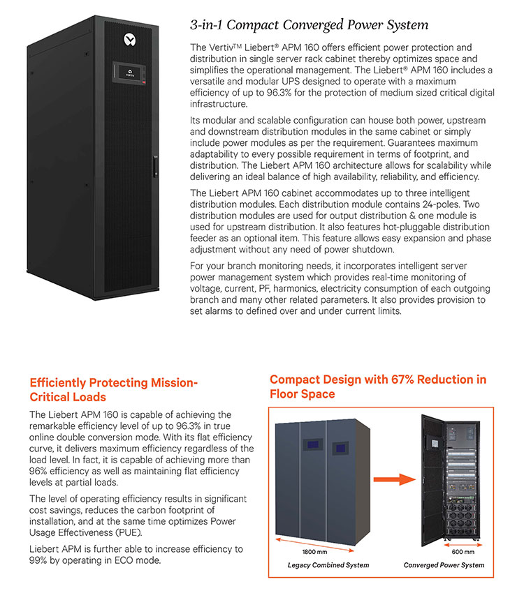 Vertiv Liebert Apm160 Modular Smart Double Conversion Ups Power Supply ...