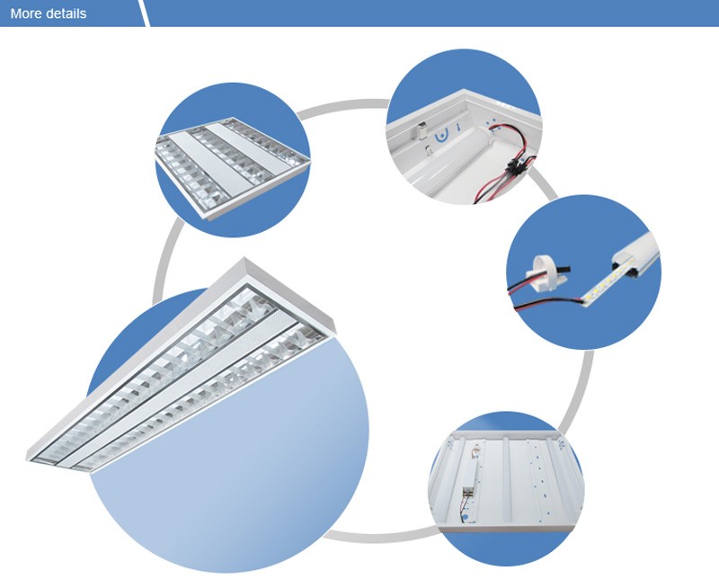 Aluminum Louver Reflector T5 Recessed Office Led Lighting, High Quality ...