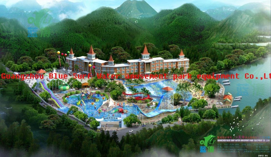 Wonderland Water Park Project With Boomerang Slide And Surf Wave Pool ...