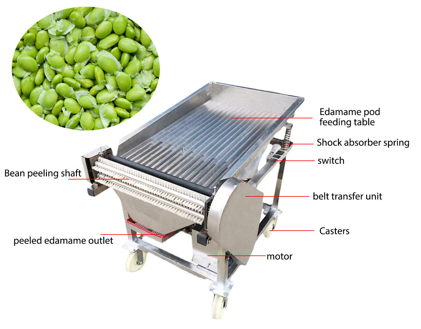 High Quality Edamame Beans Peeling Machine - Soybean Shell Removing ...