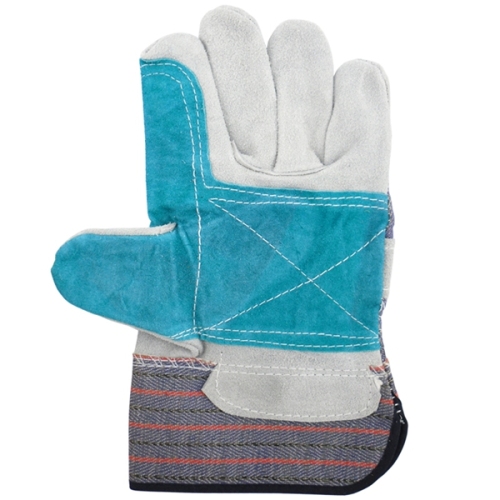 Double Palm Industrial Safety Cowhide Split Leather Work Gloves (110141 ...