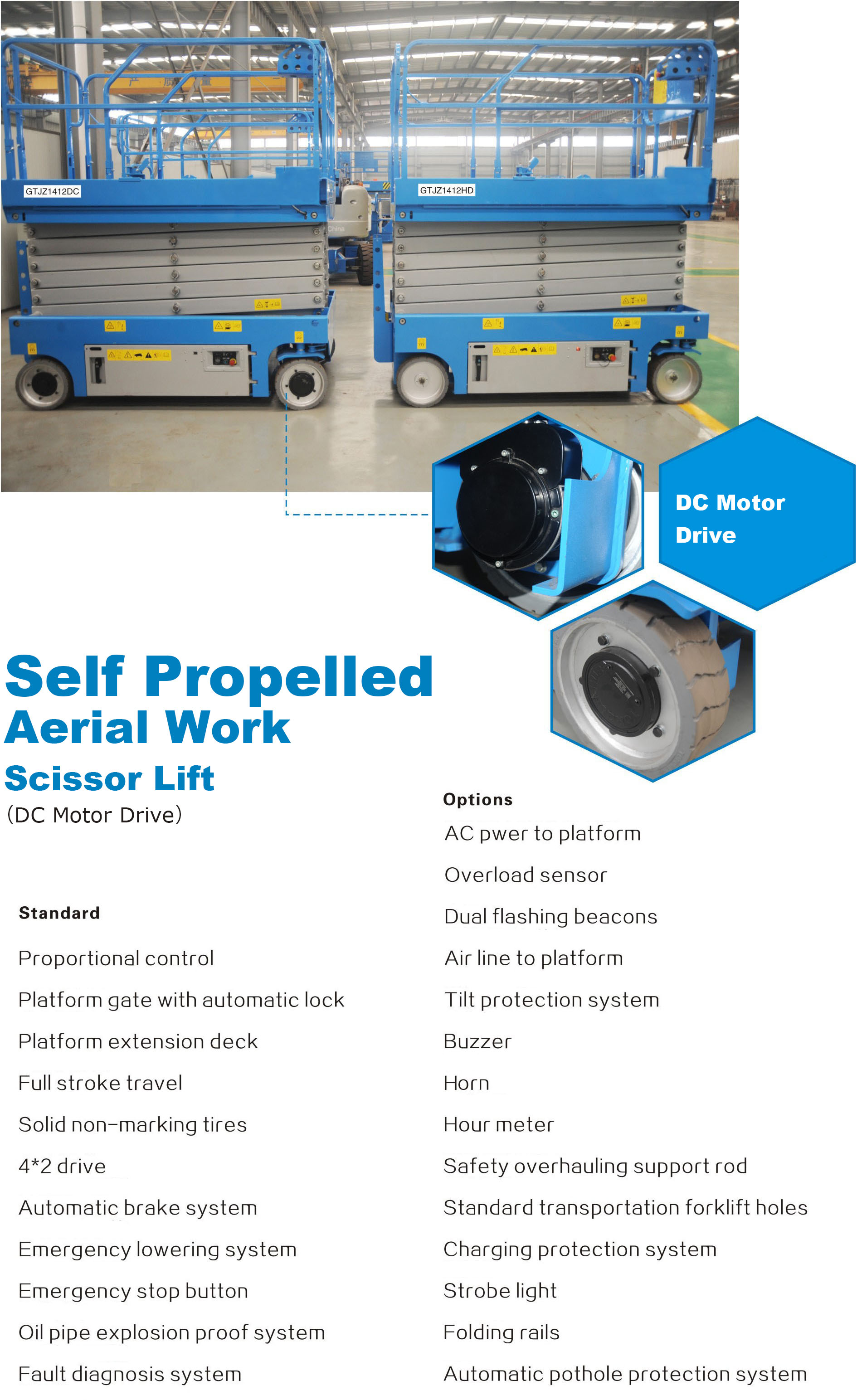 Electric Scissor Lifts: 220v Battery Operated Lifting Work Platforms 6m ...