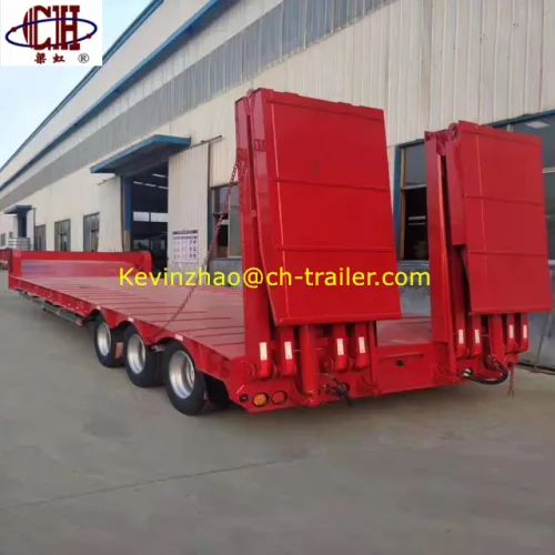 Tri-axle Lowboy Truck Trailer For African Market, High Quality Tri-axle ...
