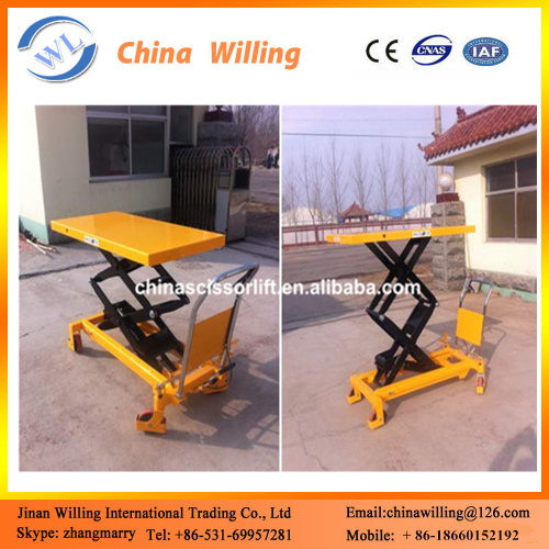 Manual Hydraulic Scissor Lift Trolley, High Quality Manual Hydraulic ...