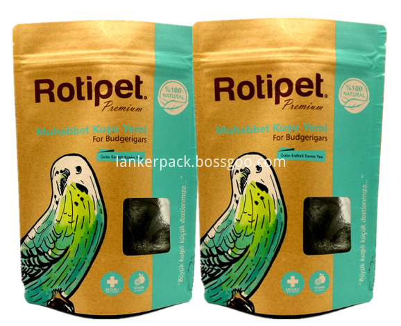 Kraft Paper Pet Food Packaging Pouch, kualitas tinggi Kraft Paper Pet ...