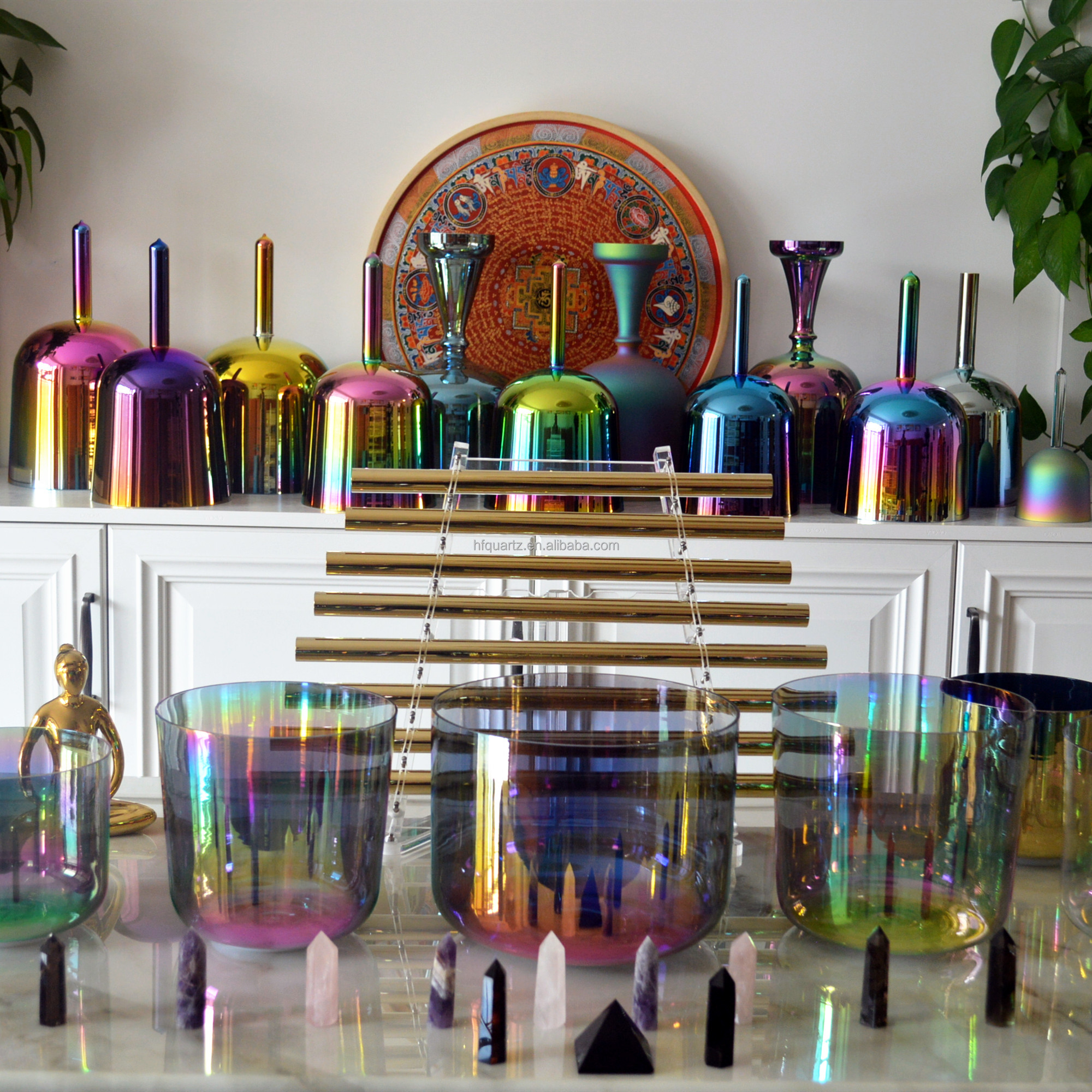 Hf Sound Healing Titanium Plated Quartz Crystal Singing Bowls - Octave ...