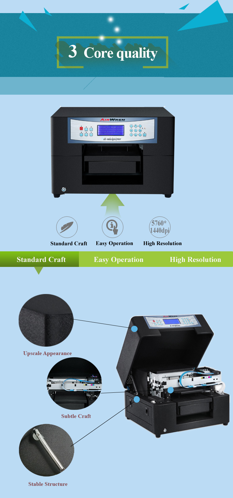 Airwren Dtg Flatbed Printer A4 Size Small Direct To Garment Digital ...