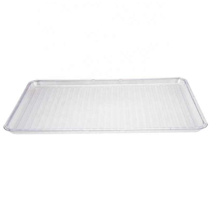 18 X 26 Inch Clear Plastic Ripple Flat Big Stripe Tray For Food Display ...