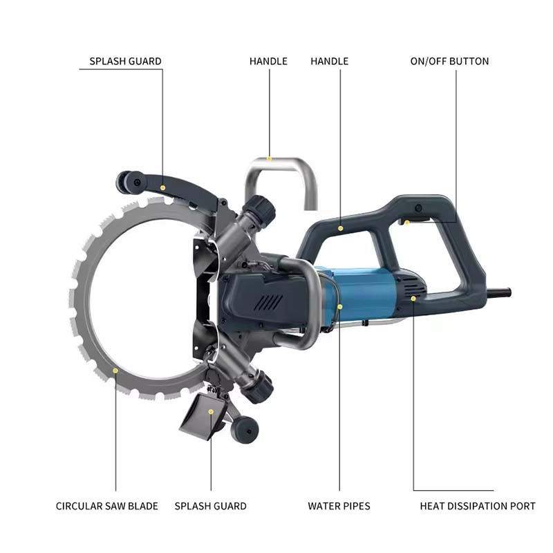 220v Portable Handheld Brushless Concrete Cutter Wall Saw With Ring ...